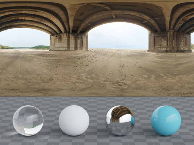 Beach Cloudy Bridge HDRI • Poly Haven