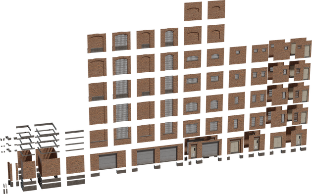 Modular Factory Facade Model • Poly Haven